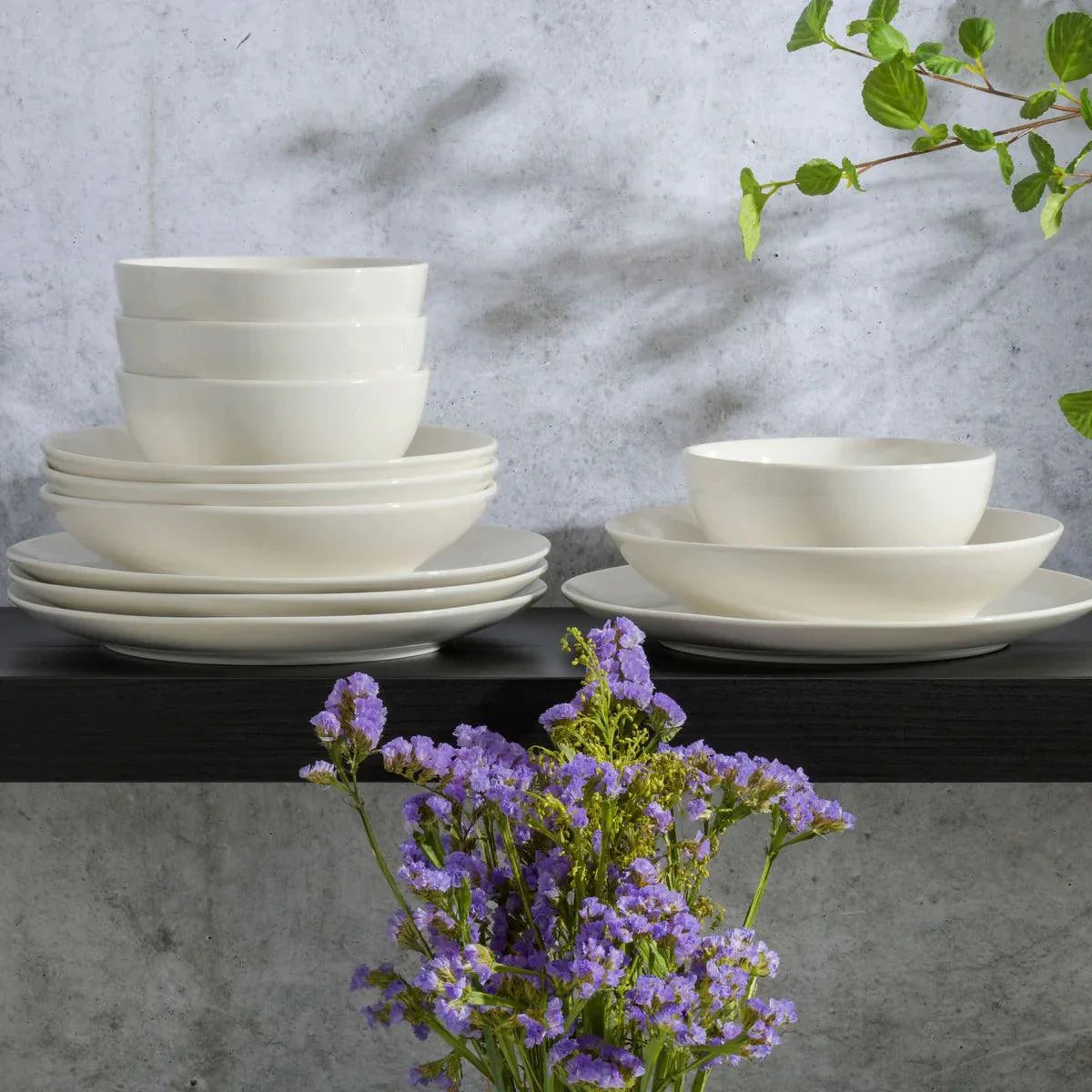 Shop Gibson Home Next Generation 12-Piece Double Bowl Dinnerware Set in ...